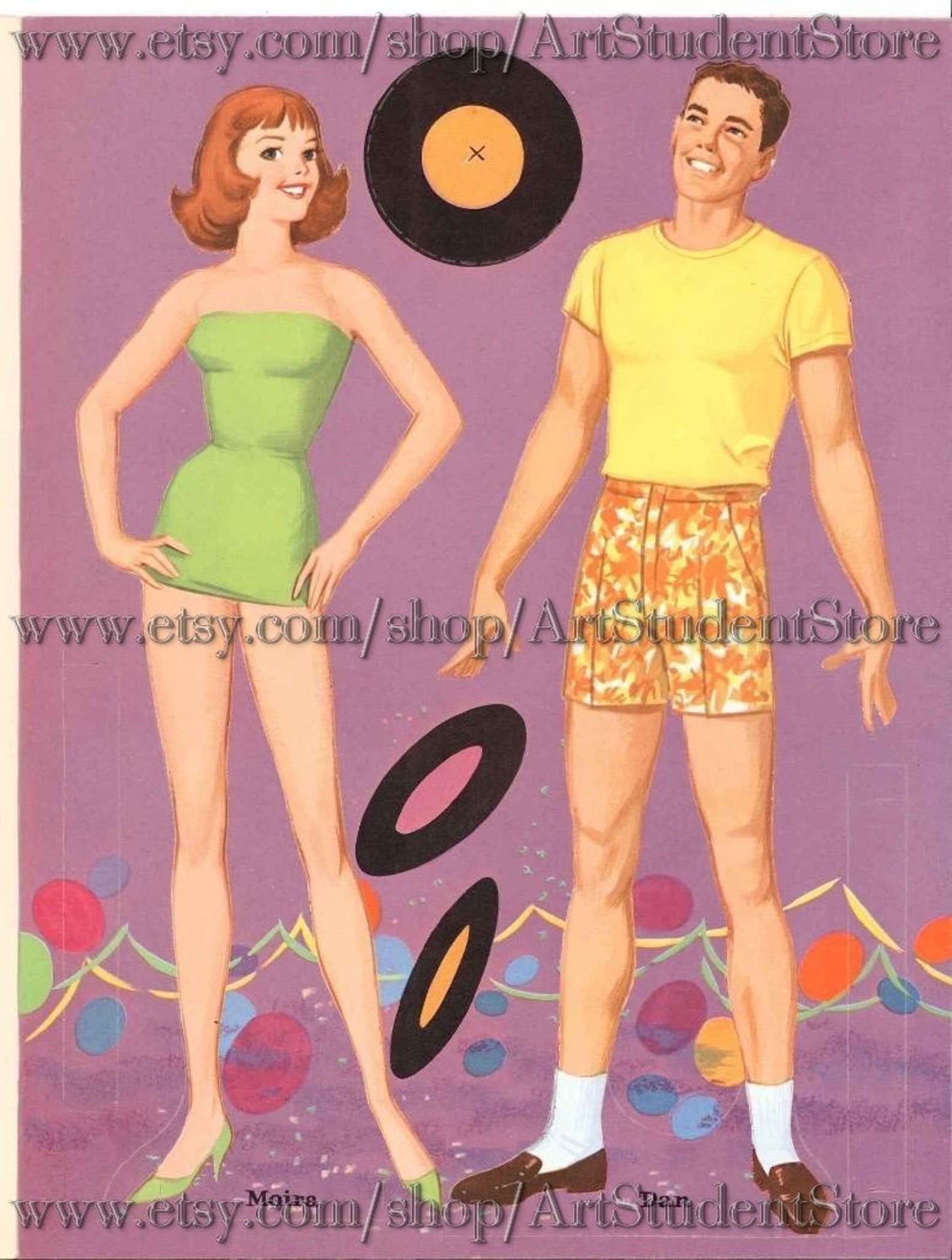 Vintage Paper Dolls Platter Party 1961,printable Digital Pdf - Etsy