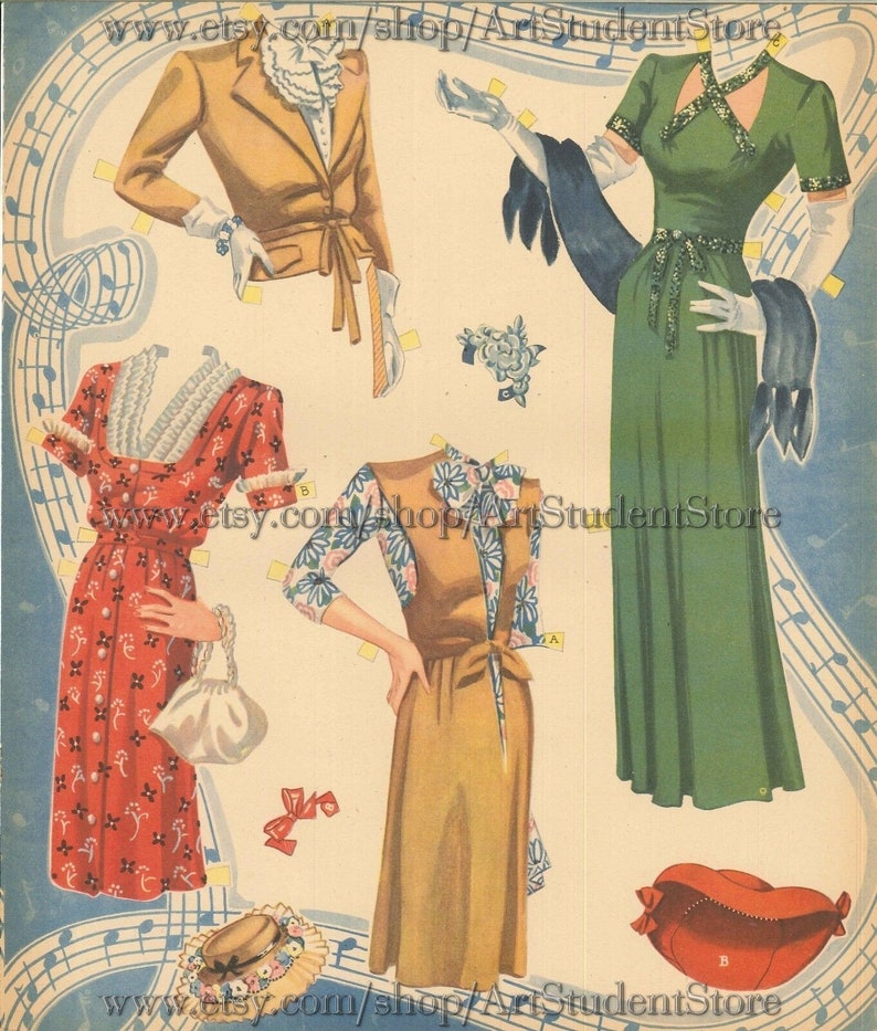 Printable Digital Pdf, Vintage Paper Dolls Cover Girl 1949 - Etsy