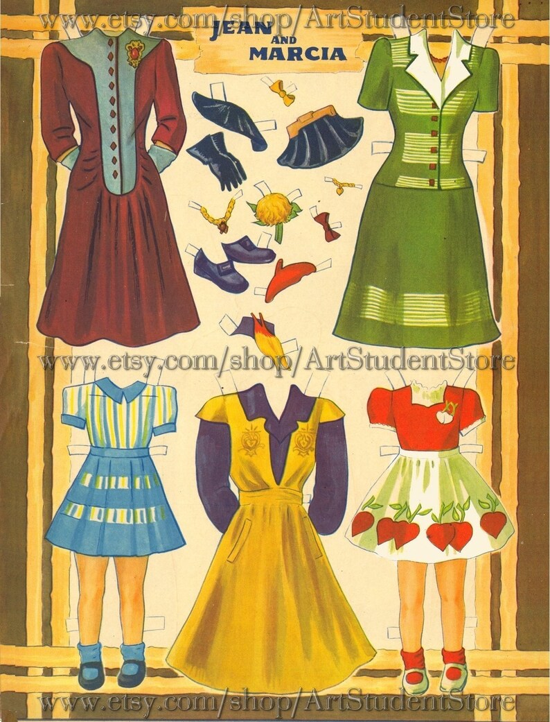 Pdf Instant Digital Vintage Paper Dolls Big Round-up - Etsy
