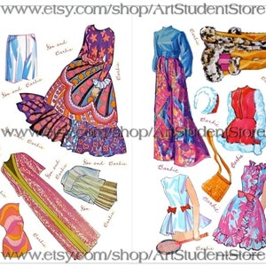 Printable Digital Pdf, Instant Vintage Paper Dolls World Barbie 1972 - Etsy