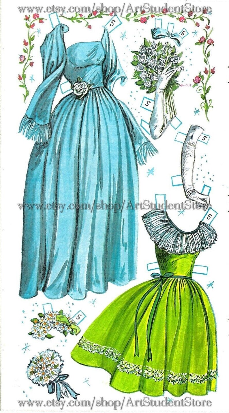 Pdf Printable Digital, Vintage Paper Dolls Prom Time - Etsy