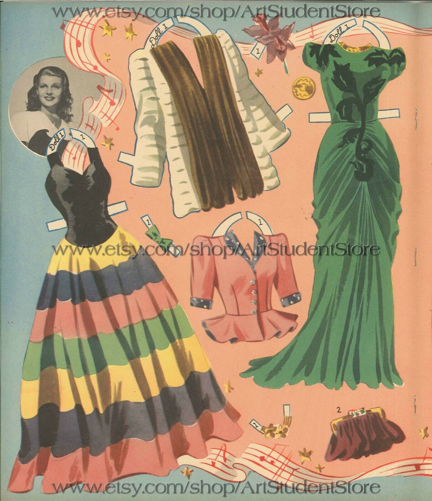 Printable Digital Pdf Instant Vintage Paper Dolls Rita - Etsy