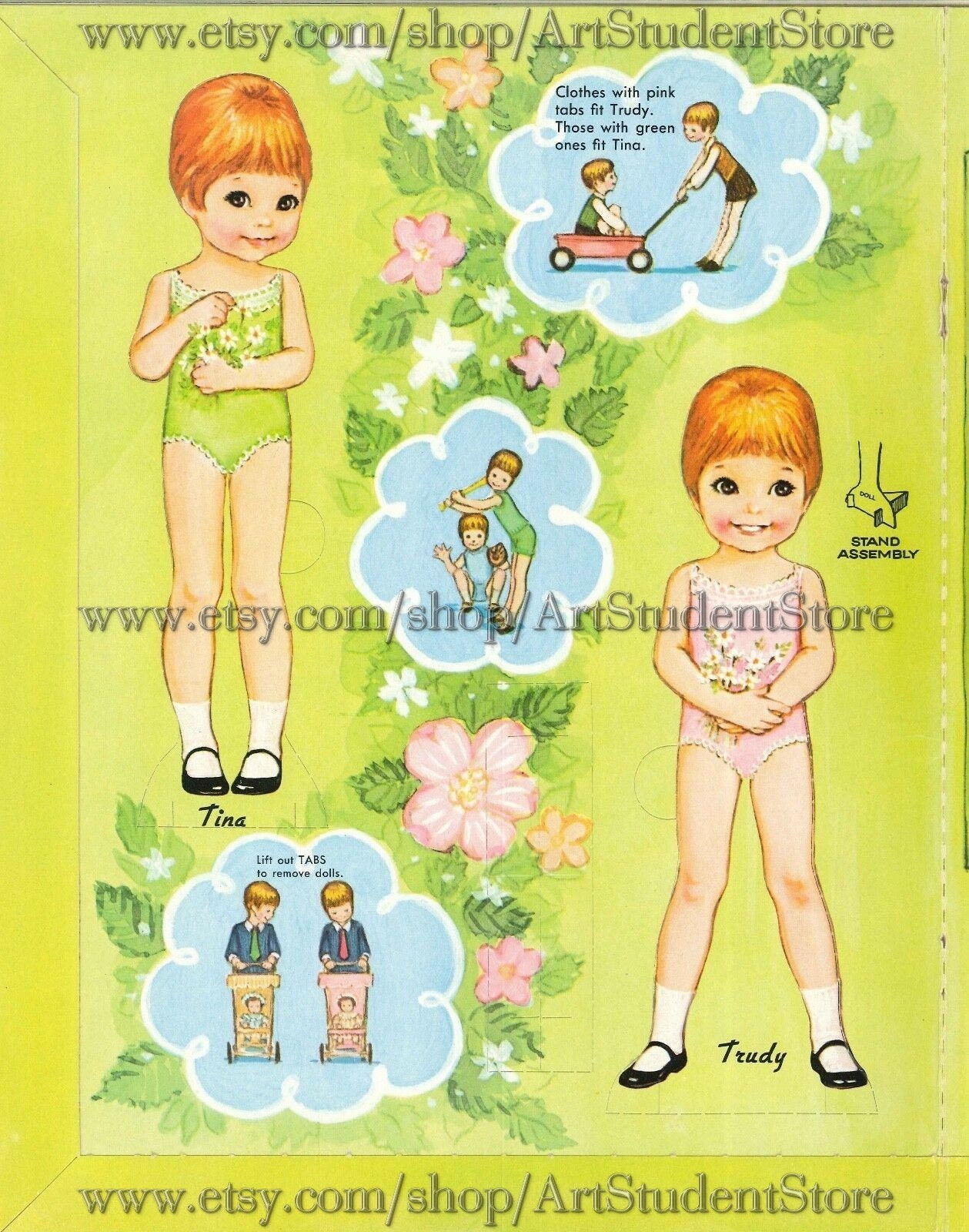 Pdf Printable Digital Vintage Paper Dolls Tina Trudy - Etsy