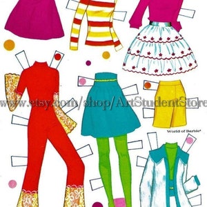 Printable Digital Pdf, Instant Vintage Paper Dolls World of Barbie 1971 - Etsy