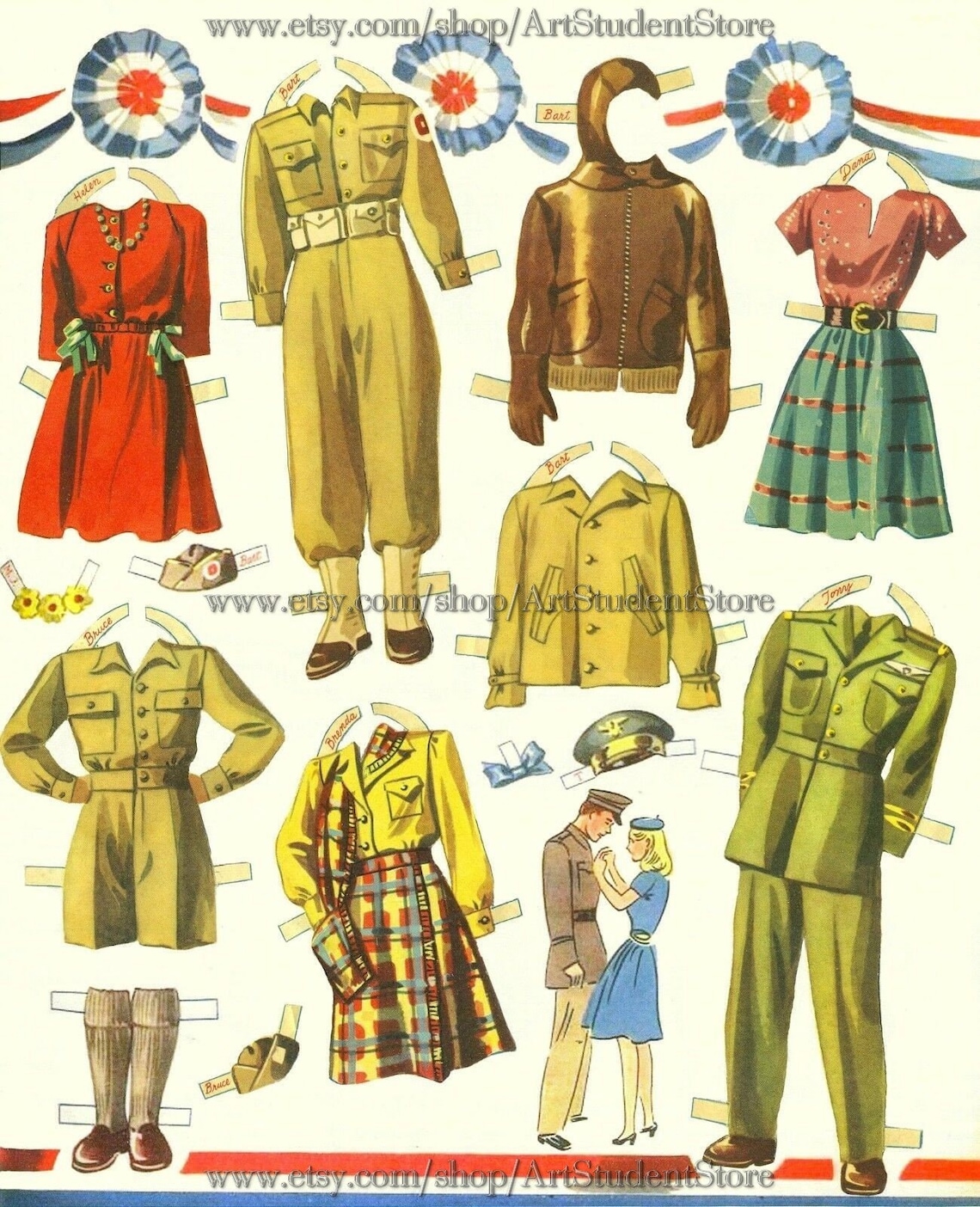 Pdf Printable Digital Vintage Paper Dolls Soldiers and - Etsy