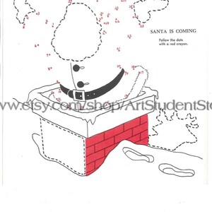 Pdf Printable Digital, Vintage Santas Holiday Activity Sticker Fun Book ...