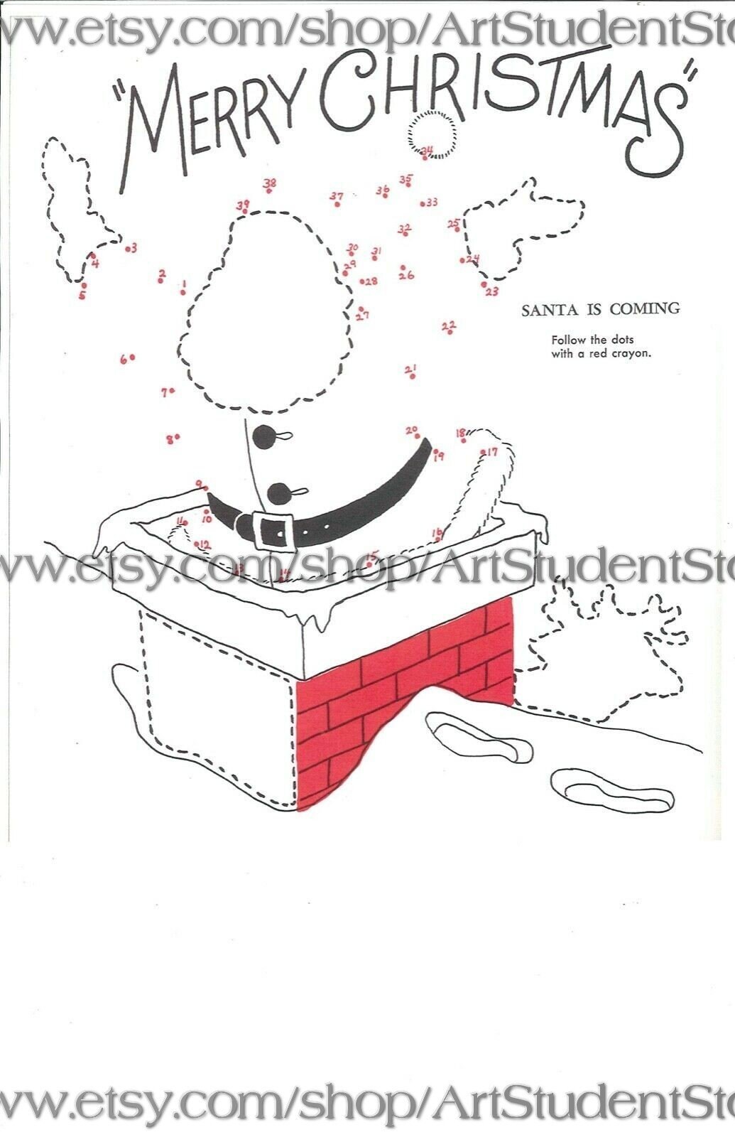 Pdf Printable Digital Vintage Santas Holiday Activity Sticker - Etsy