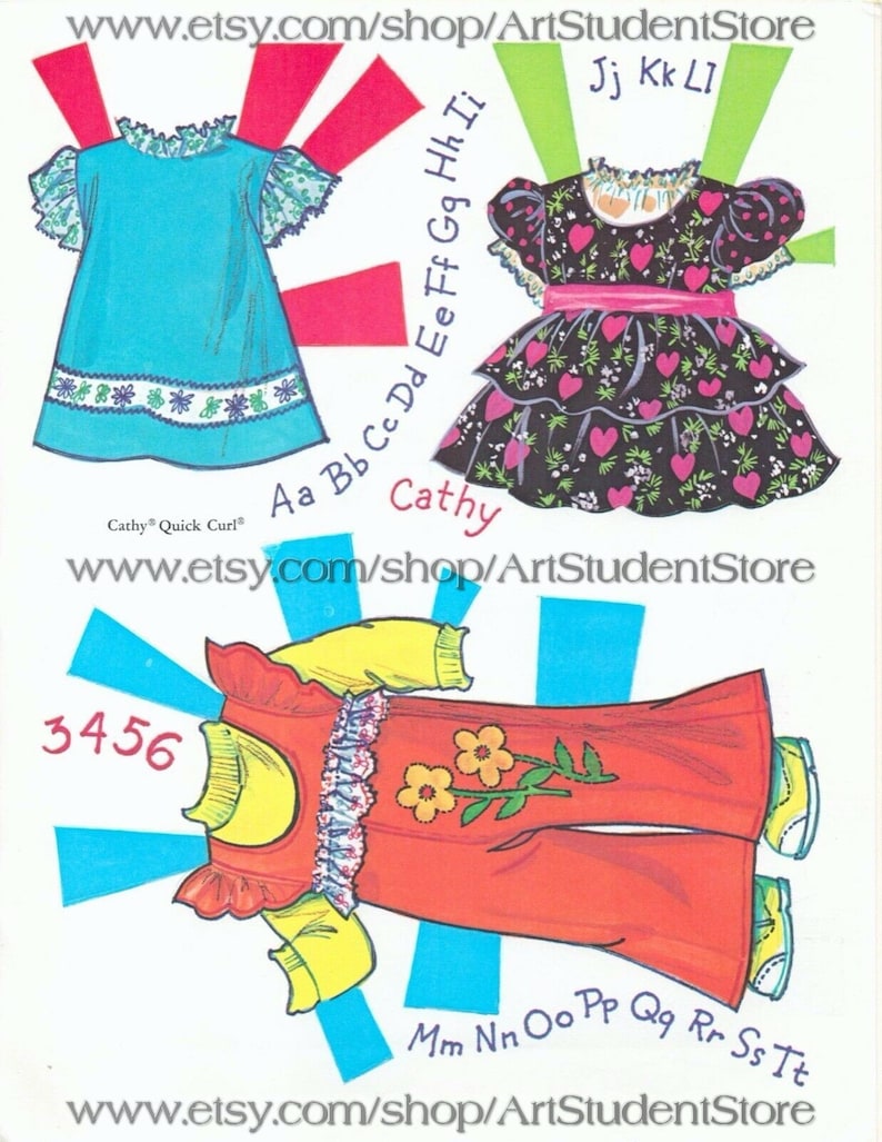 Paper Vintage Dolls Printable Pdf Digital Cathy Quick Curl | Etsy