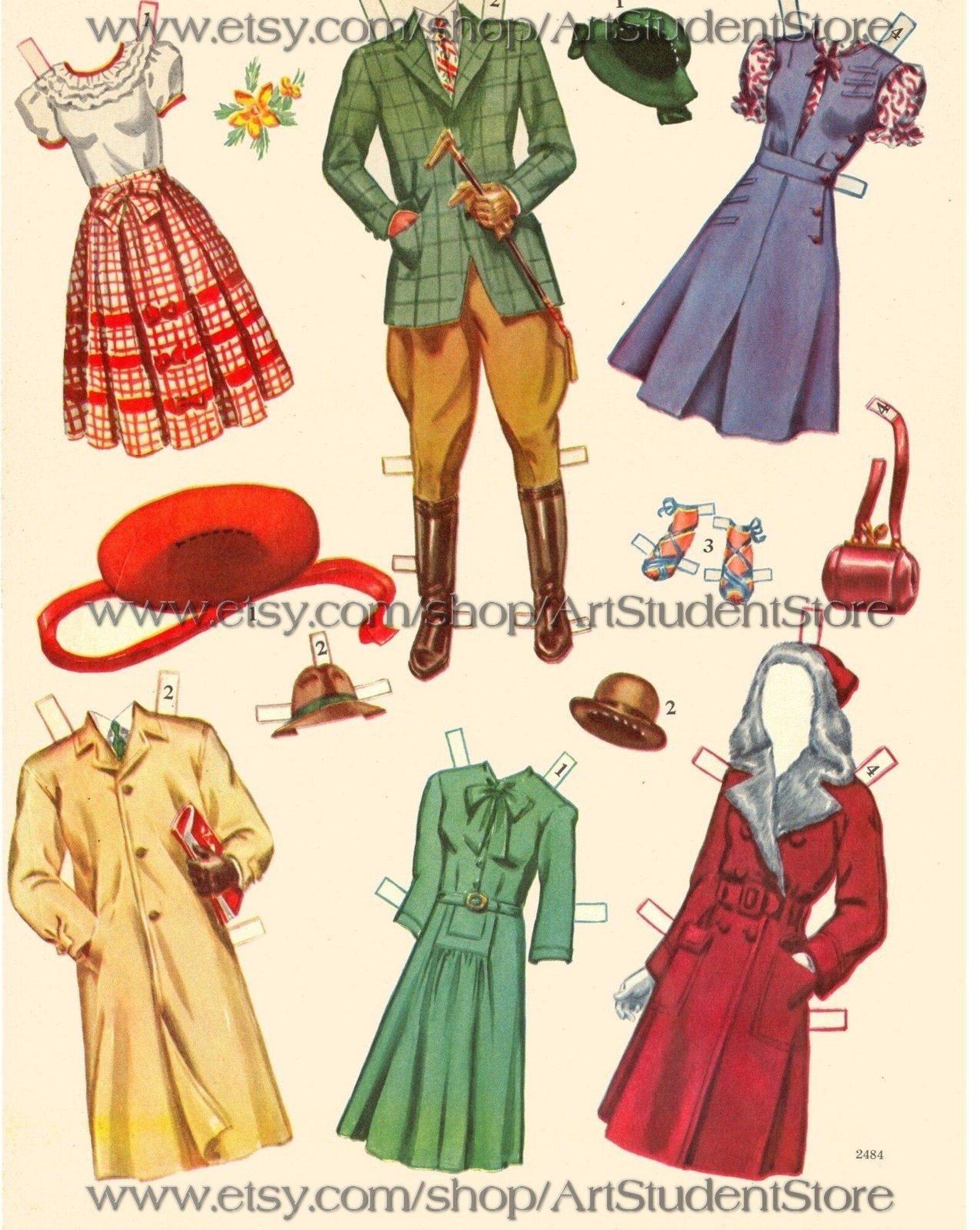 Pdf Instant Vintage Paper Dolls Wardrobe Box - Etsy