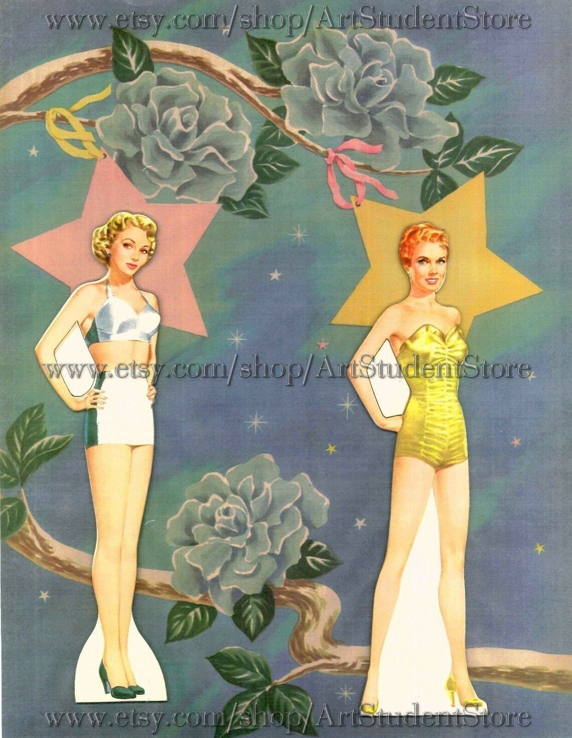 Pdf Printable Digital Vintage Paper Movie Star Paper Dolls - Etsy