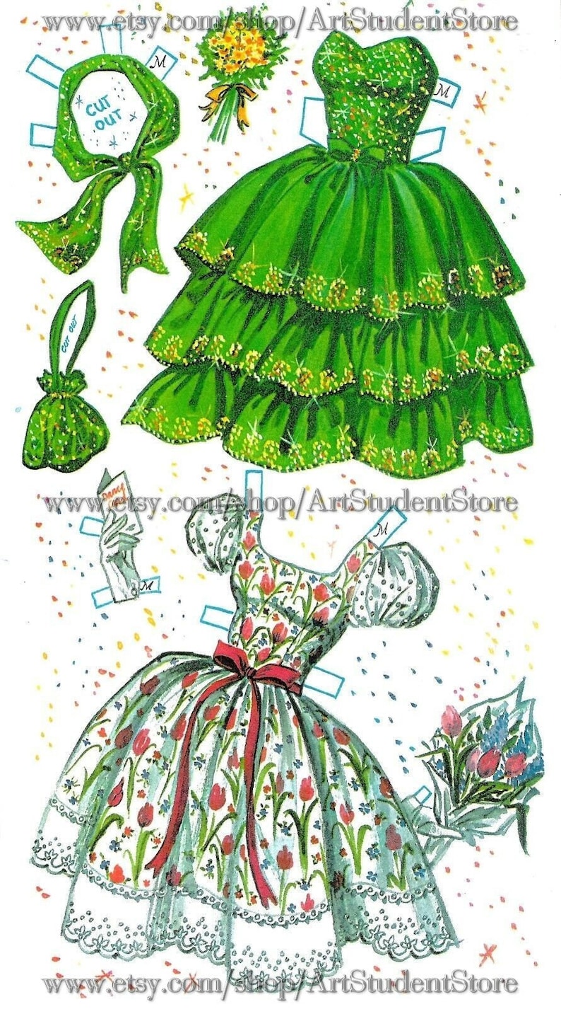 Pdf Printable Digital Vintage Paper Dolls Prom Time - Etsy