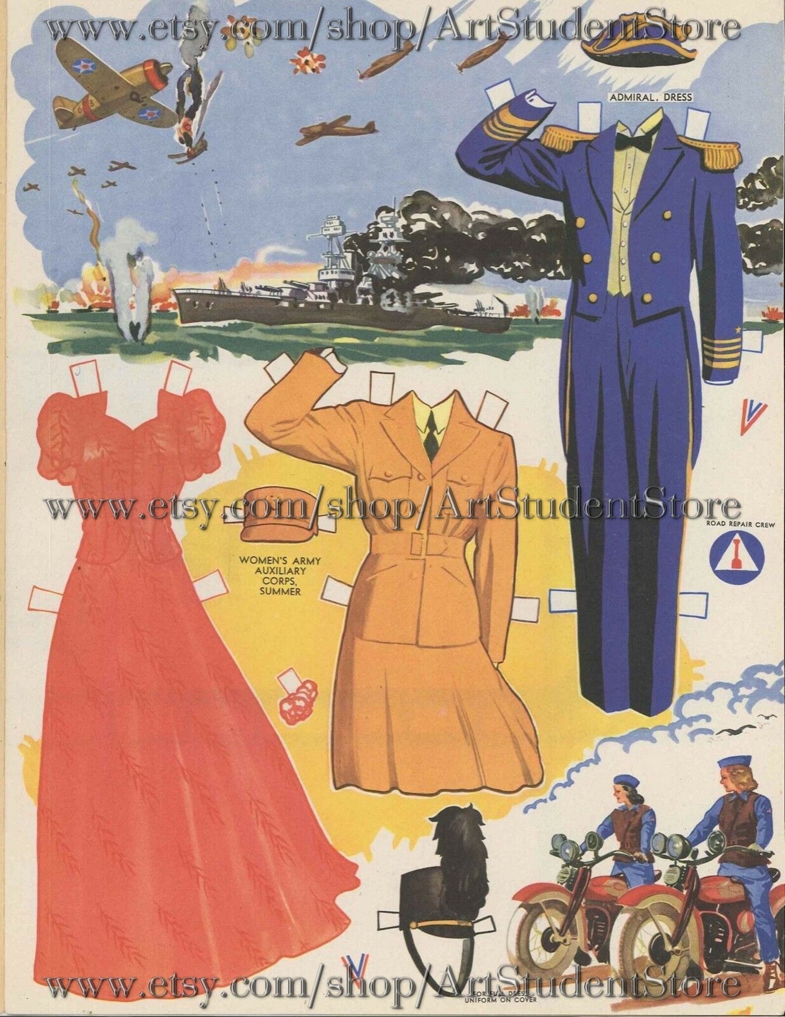 Vintage Paper Dolls Victory Paper Dolls Laser 1943 Pdf | Etsy