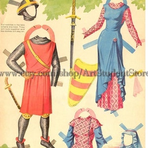 Digital Pdf,vintage Paper Dolls Robin Hood and Maid Marian - Etsy
