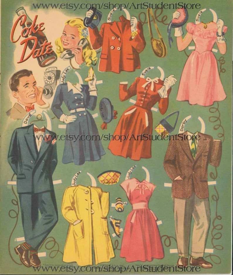 Printable Pdf Vintage Paper Movie Starlets 1946 | Etsy