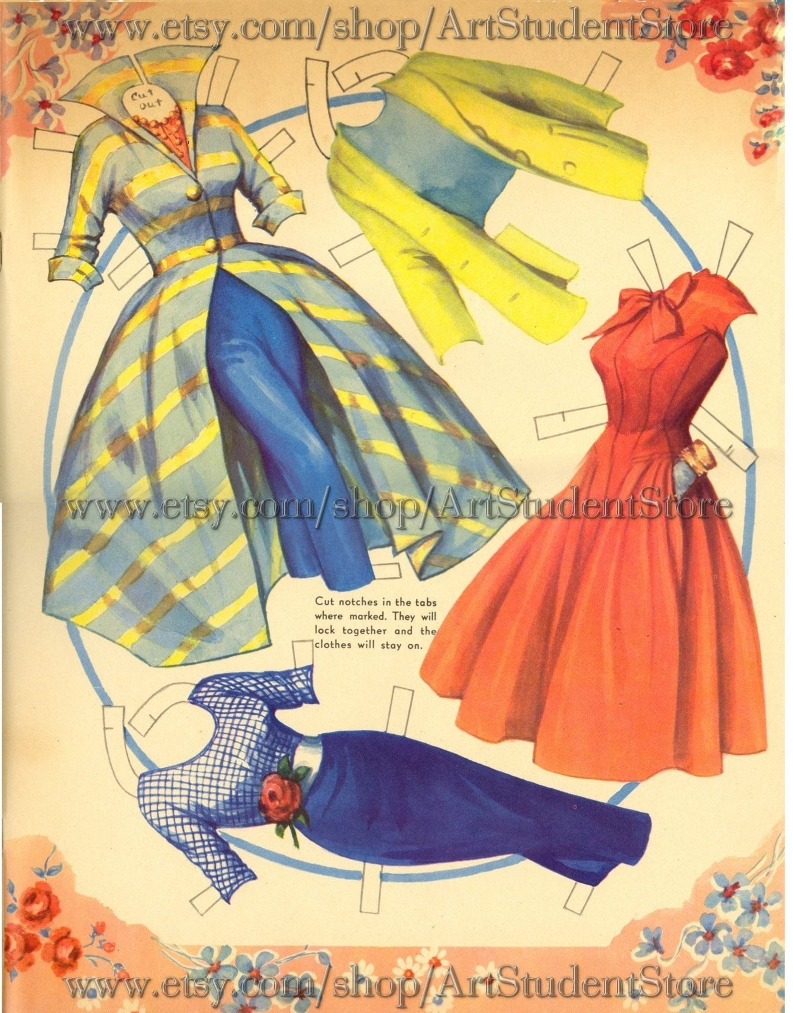 Printable Digital Pdf Instant Vintage Paper Dolls Rhonda - Etsy