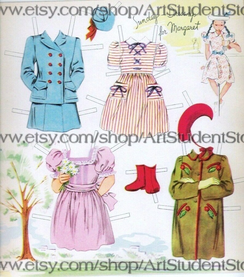Vintage Paper Dolls Margaret O'brien 1946printable - Etsy