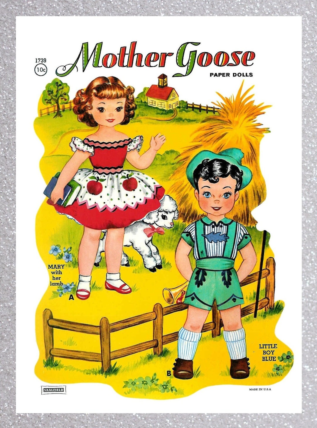 Pdf Printable Digital, Vintage Paper Dolls Mother Goose - Etsy
