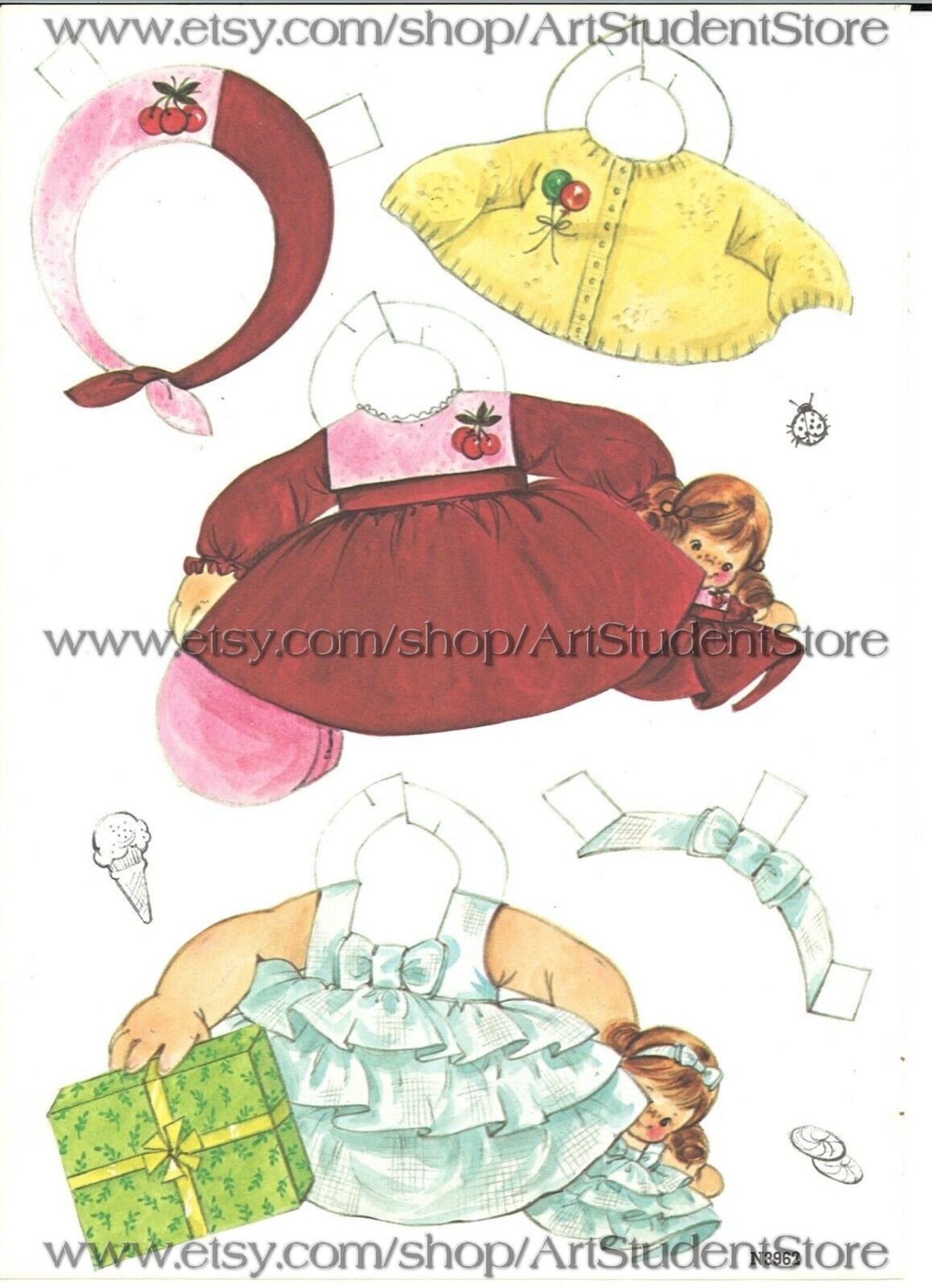 Pdf Printable Digital Vintage Paper Dolls Toodles the Doll | Etsy