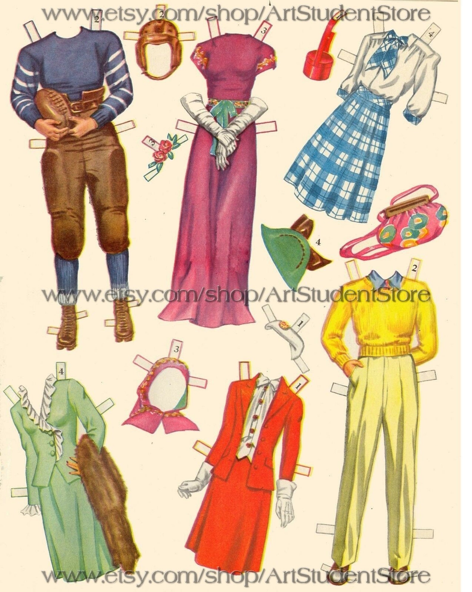 Pdf Instant Vintage Paper Dolls Wardrobe Box - Etsy