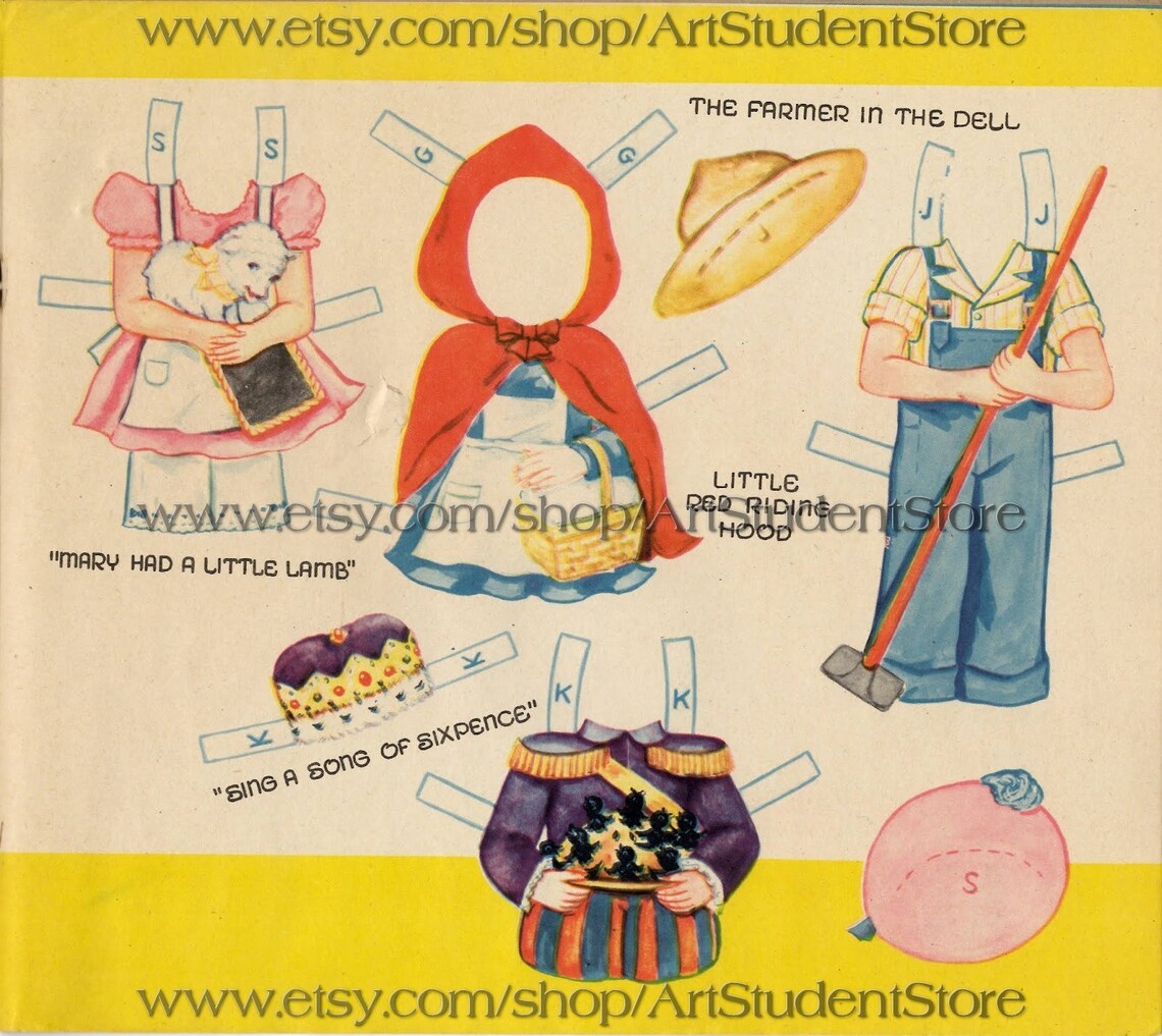 Printable Digital Pdf Vintage Paper Dolls 8 Standing Dolls - Etsy