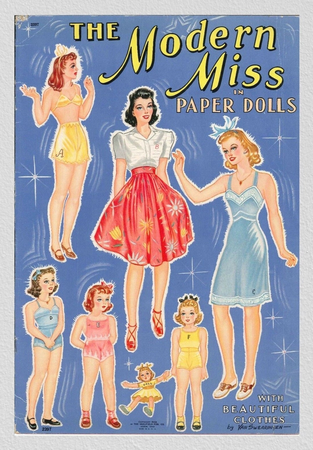 Pdf Printable Digital, Vintage Paper Dolls the Modern Miss - Etsy