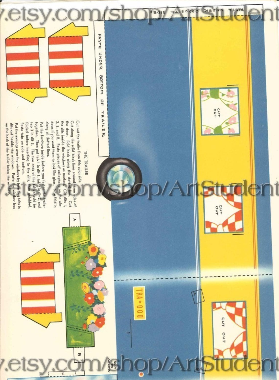 Printable Pdf, Vintage Paper the Trailer Family Cutouts - Etsy