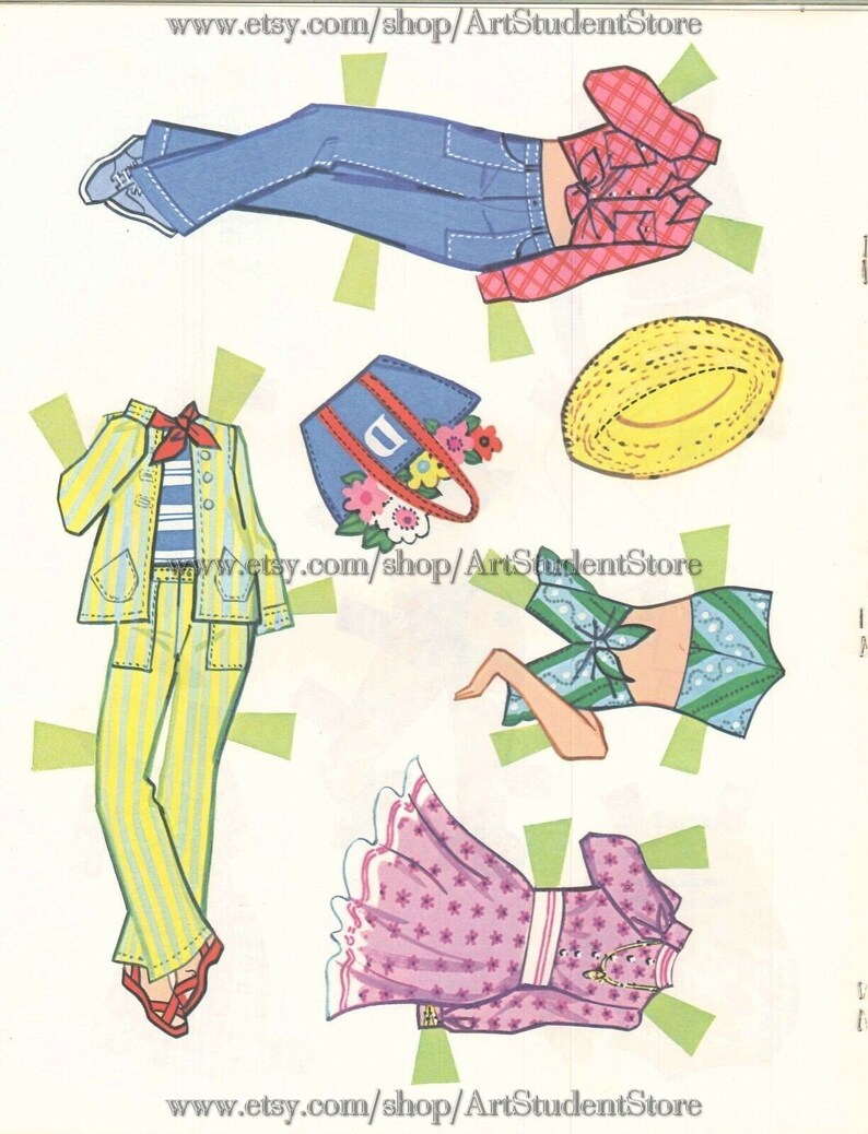 Vintage Paper Dolls Tini Modsprintable Digital Pdf - Etsy