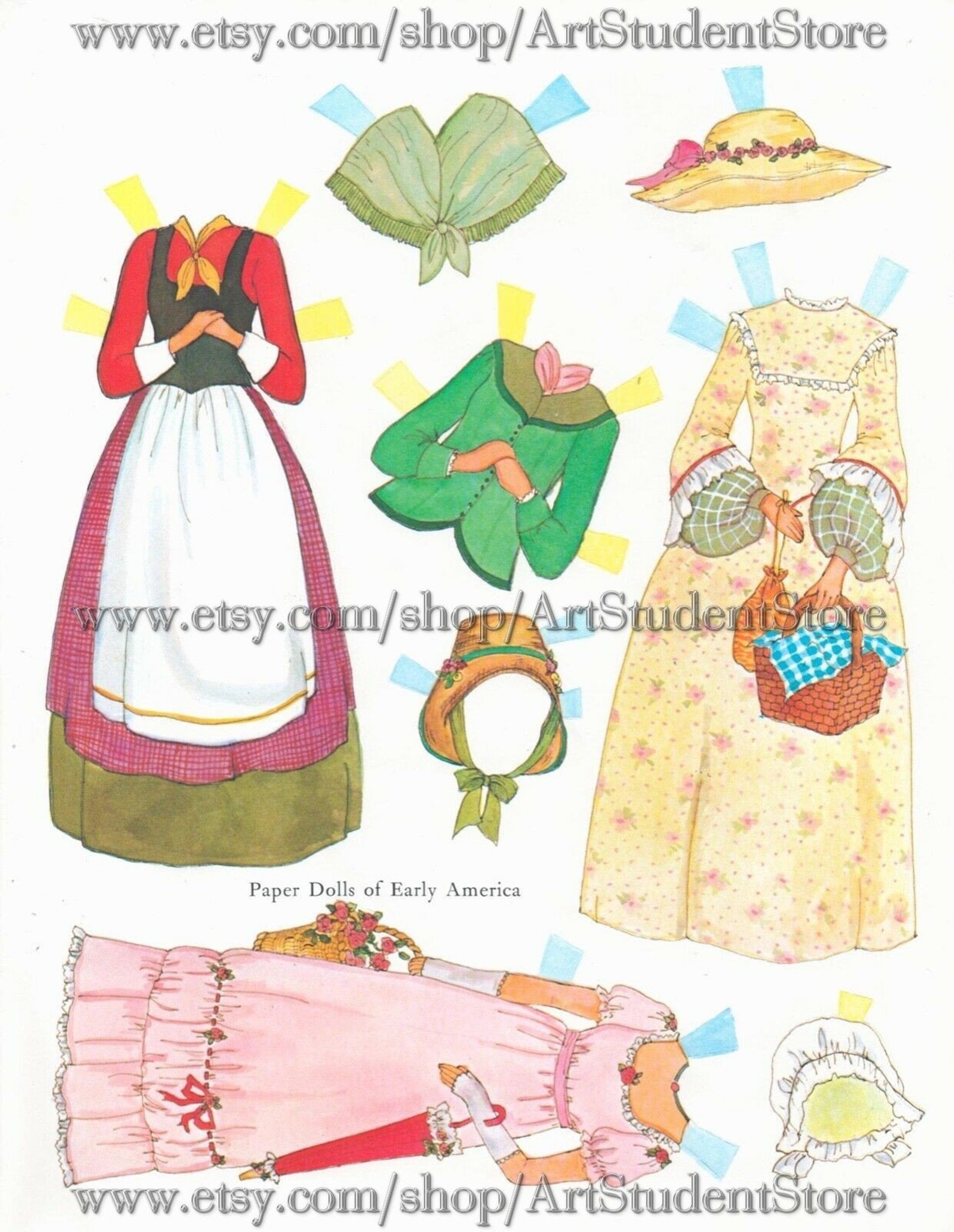 Printable Digital Pdf Instant Vintage Paper Dolls American | Etsy