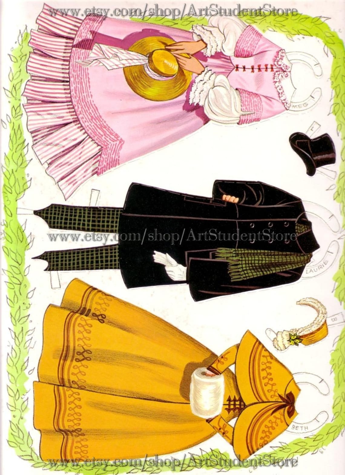 Pdf Printable Digital, Vintage Paper Dolls Little Women - Etsy