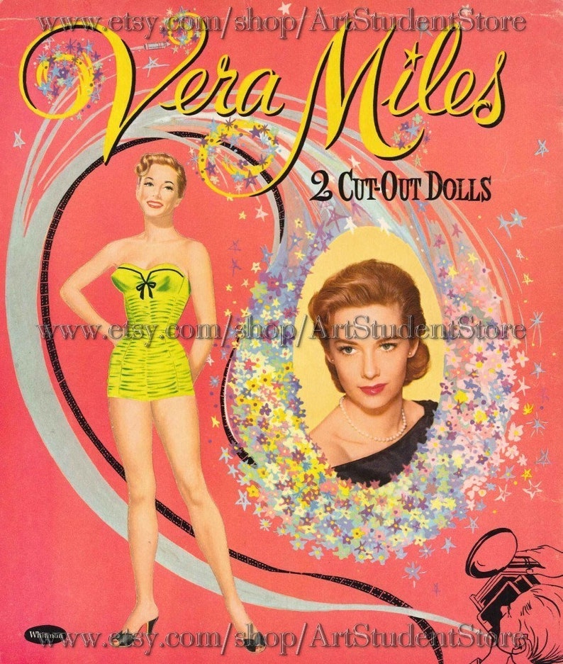 Pdf Printable Digital Vintage Paper Dolls Vera Miles - Etsy