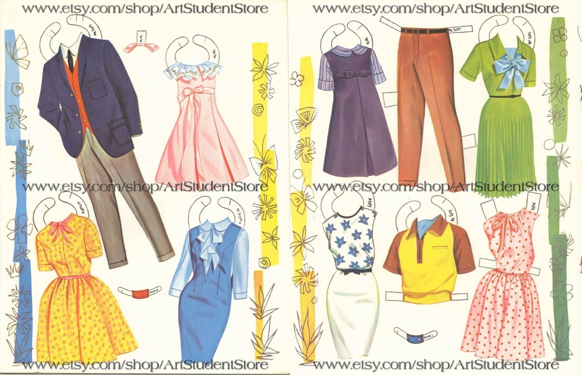 Pdf Instant Digital Vintage Karen Paper Dolls 90 Bristol - Etsy