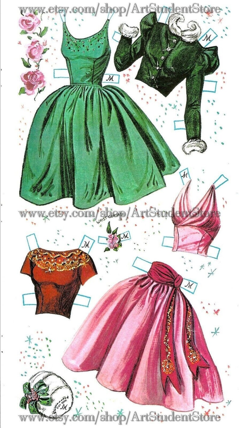 Pdf Printable Digital Vintage Paper Dolls Prom Time - Etsy