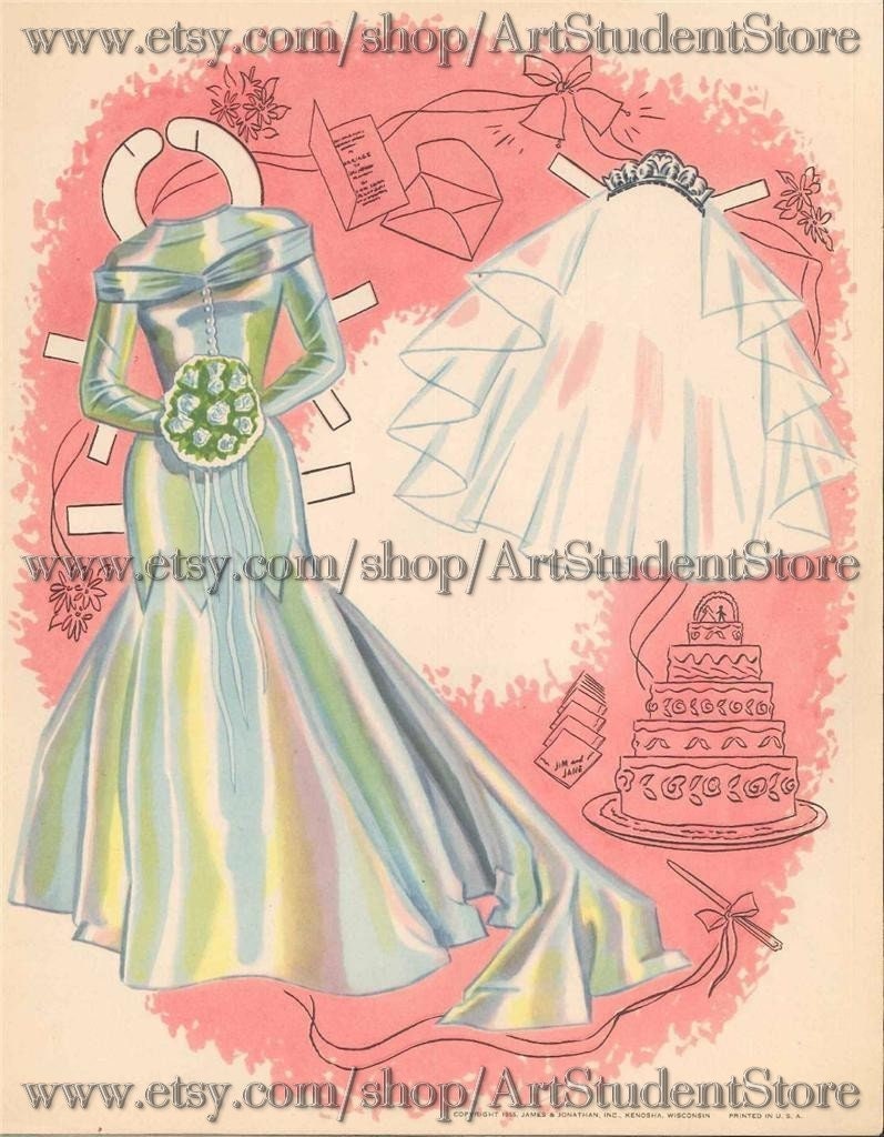 Pdf Printable Digital Vintage Paper Dolls Here Comes the - Etsy