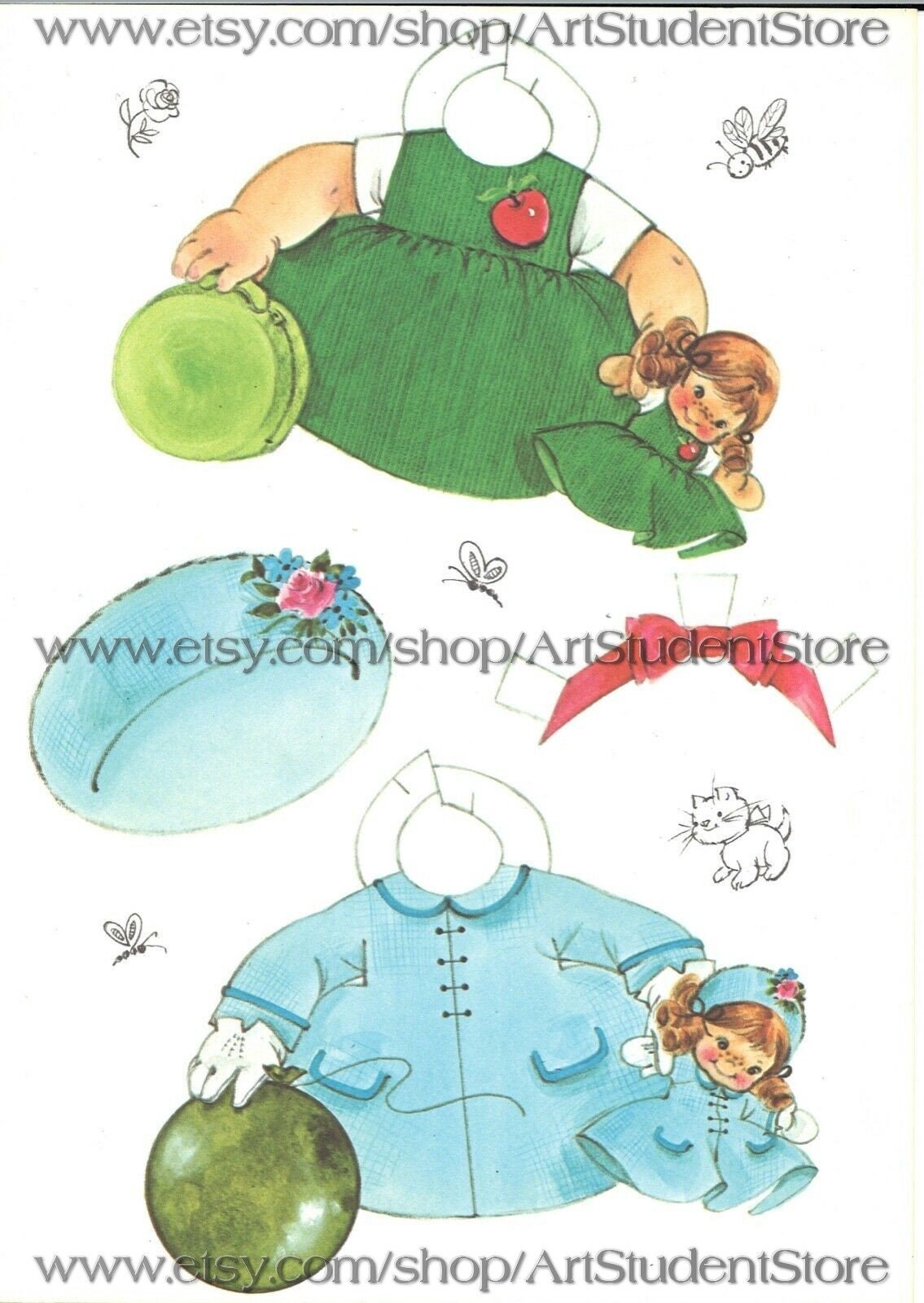 Pdf Printable Digital Vintage Paper Dolls Toodles the Doll - Etsy