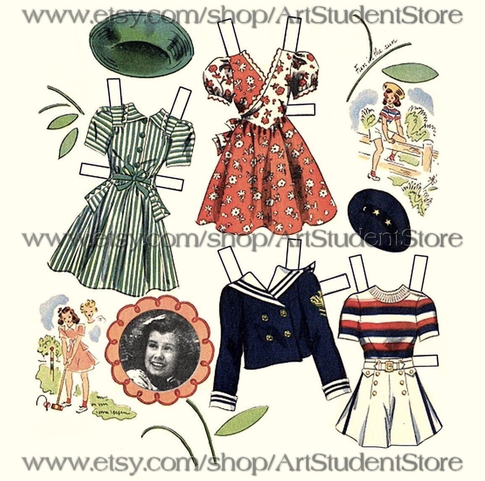 Pdf Printable Digital Set Vintage Paper Dolls 1942 - Etsy