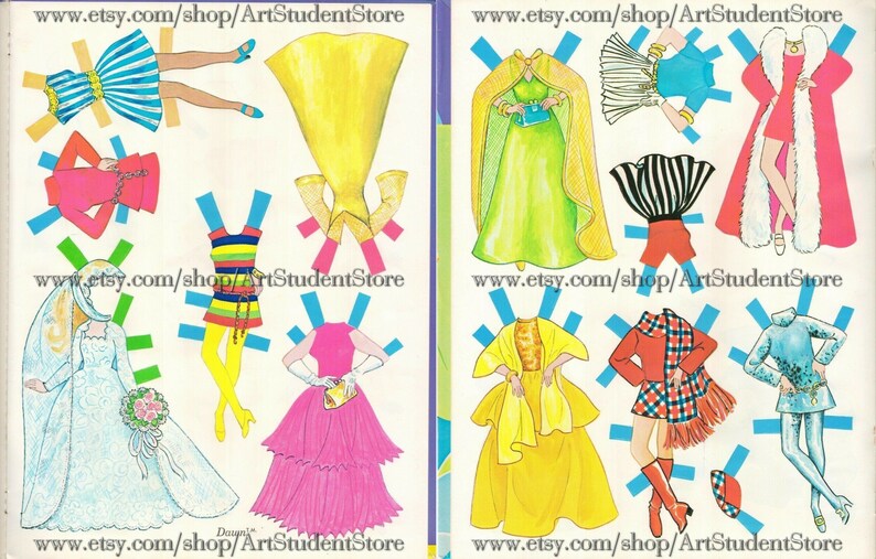 Pdf Instant Digital Vintage Paper Dolls Dawn Fashion Dolls | Etsy