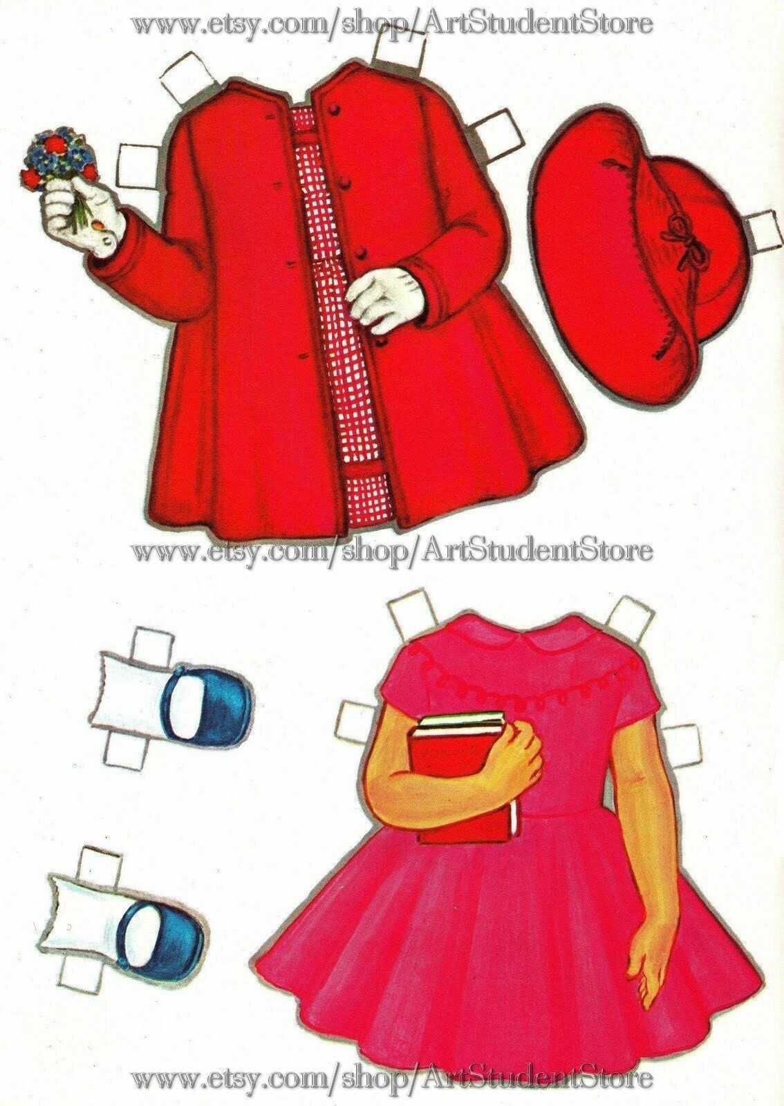 Digital Paper Dolls Download Pdfretro Mimi Cutout - Etsy