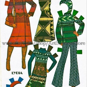 Printable Digital Pdf, Instant Vintage Paper Dolls Lydia 1977 - Etsy