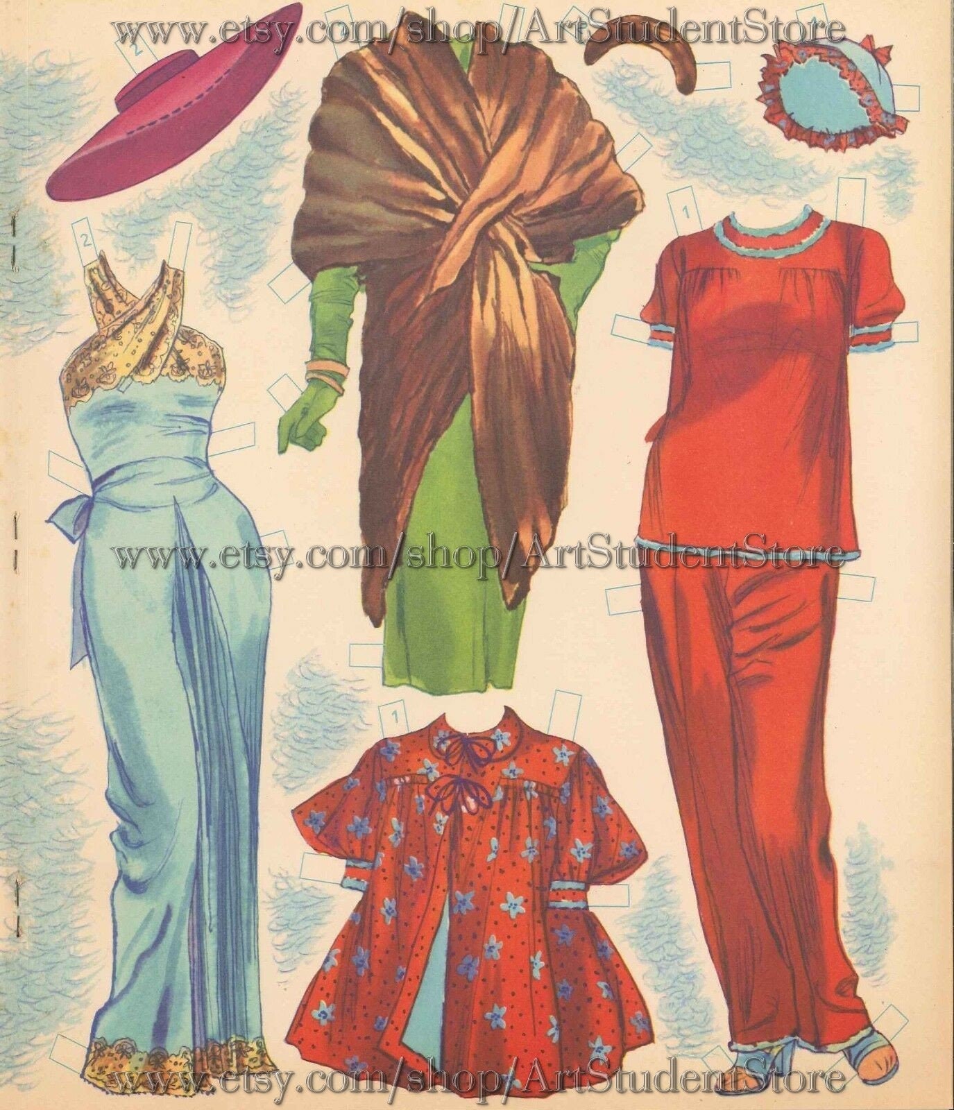 Pdf printable digital vintage paper dolls Golden Girl Gay and | Etsy