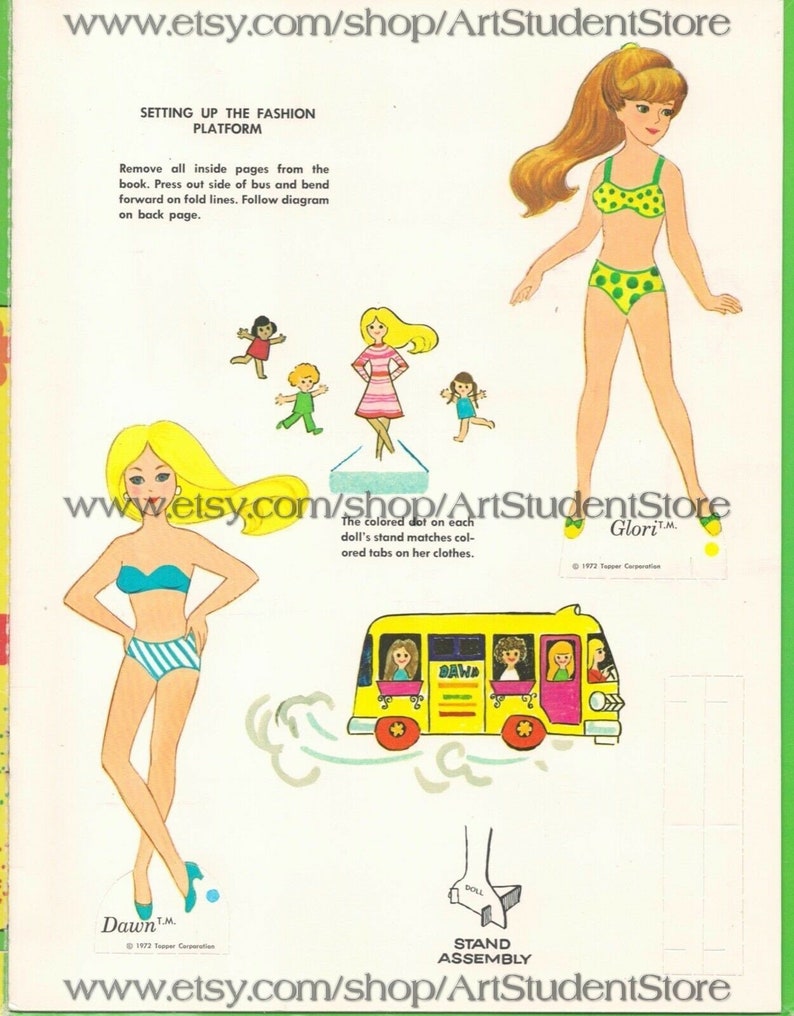 Pdf Instant Digital Vintage Paper Dolls Dawn Friends 1972 - Etsy