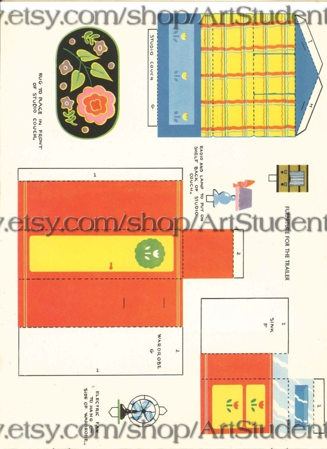Printable Pdf, Vintage Paper the Trailer Family Cutouts - Etsy