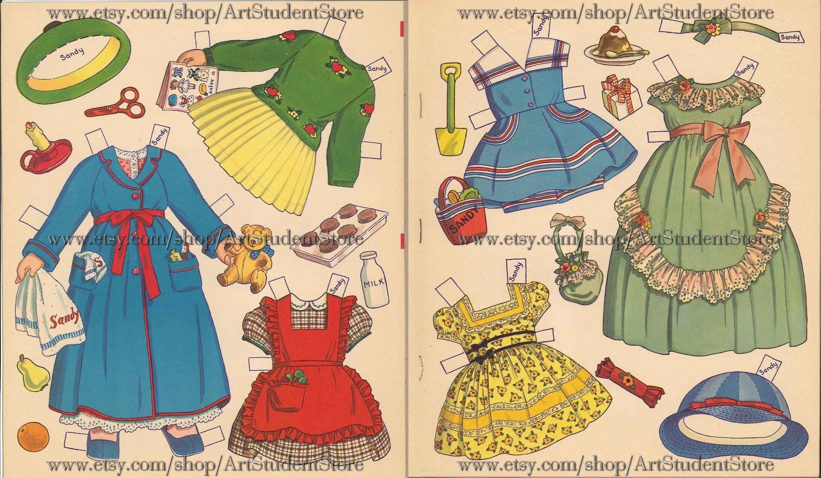 Printable Pdf, Vintage Paper Dolls Big 'n' Easy Darling Kitschy Cute ...