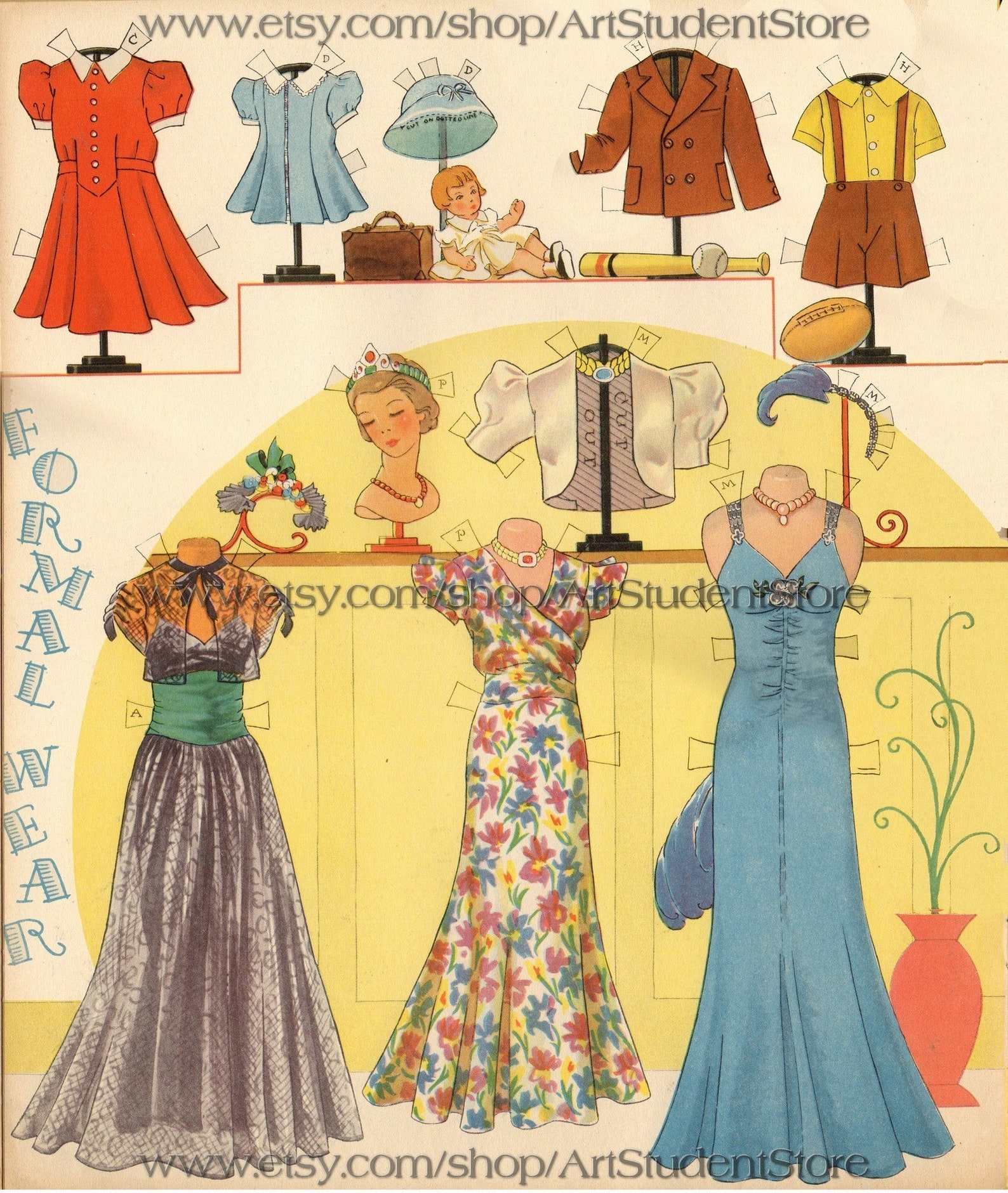 Printable Pdf, Vintage Paper Baileys Fashion Shop - Etsy