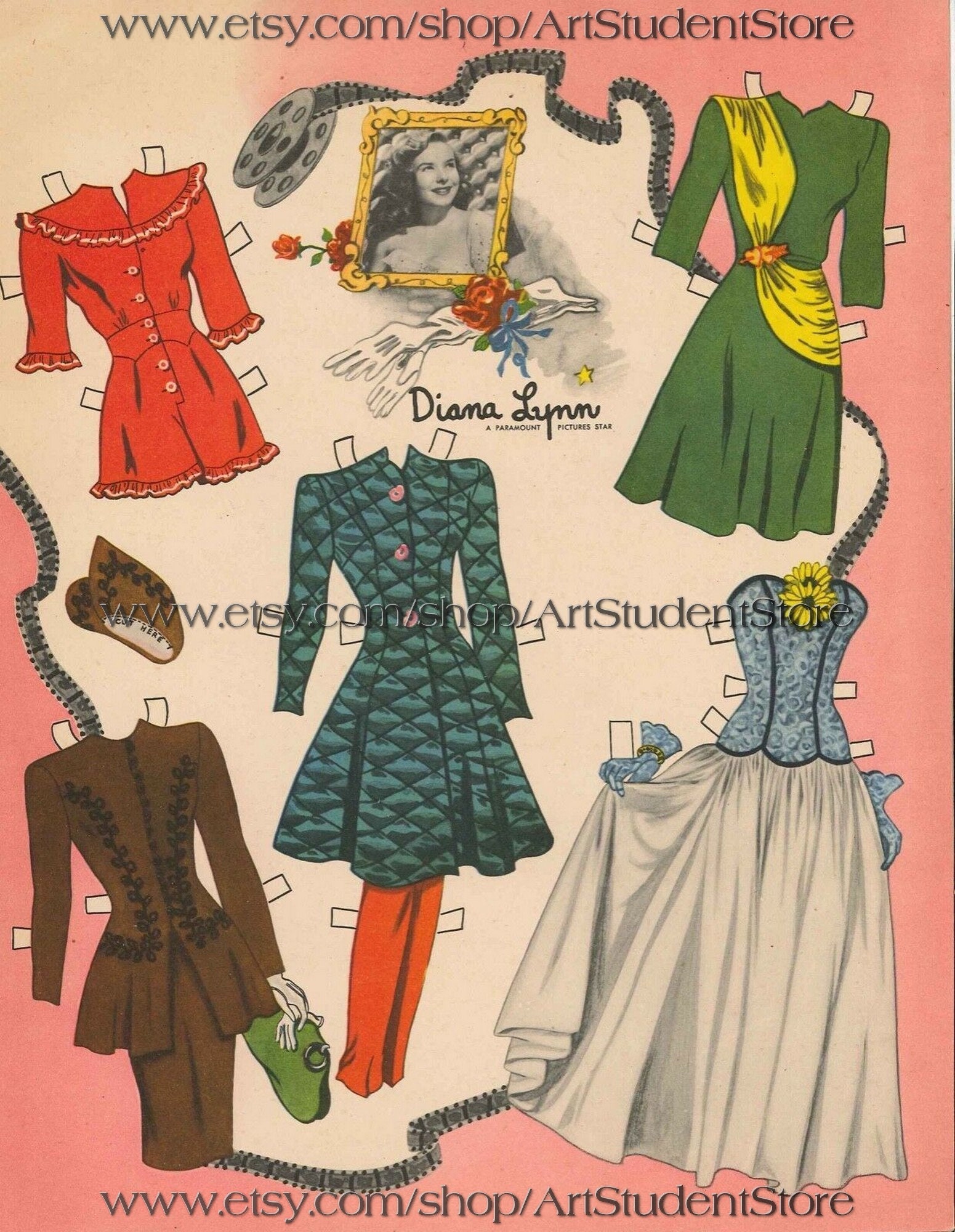 Printable Pdf, Vintage Paper Movie Starlets 1946 - Etsy