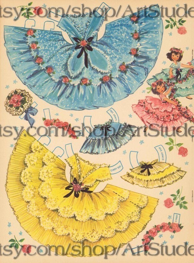 Vintage Paper Dolls Pdf Printable Digital Lindy-lou 'n - Etsy