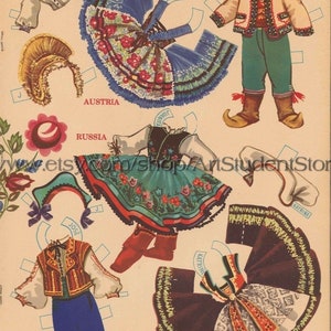 Pdf Printable Digital, Vintage Paper Dolls Children Round - Etsy