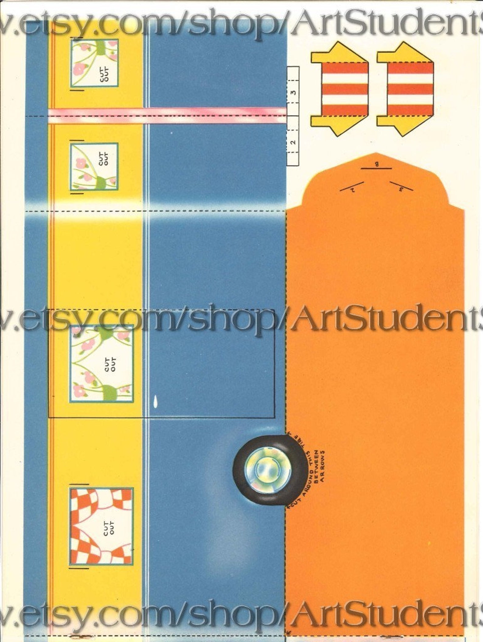 Printable Pdf, Vintage Paper the Trailer Family Cutouts - Etsy