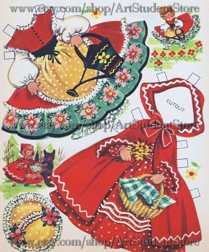 Pdf Printable Digital Vintage Paper Dolls Cinderella Jack and - Etsy