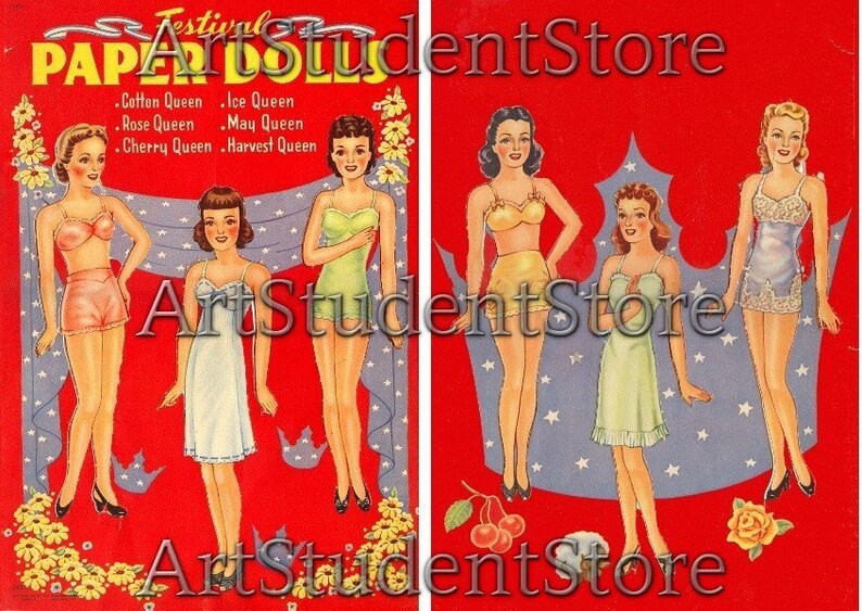 Pdf Instant Digital Vintage Paper Dolls Festival Beauty | Etsy