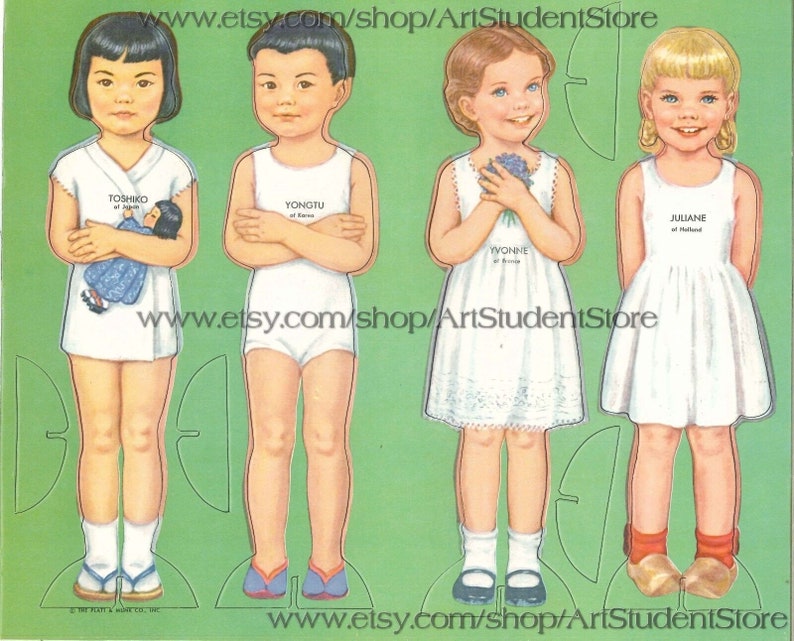 Vintage Paper Dolls Pdf Instant Foreign 1957 - Etsy
